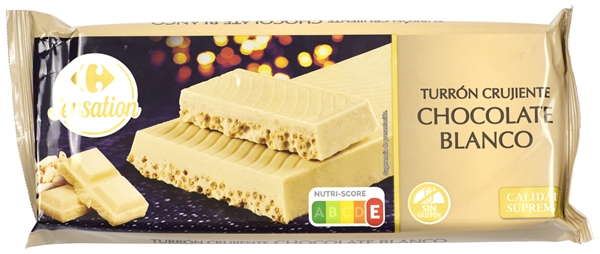CARREFOUR SENSATION TURRÓN CRUJIENTE CHOCOLATE BLANCO : análisis y ...