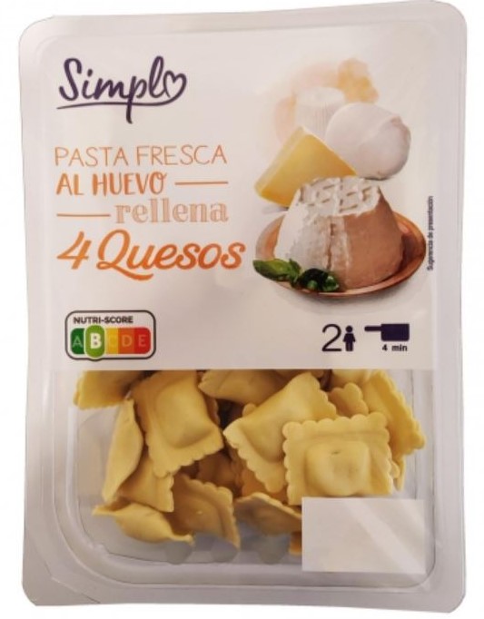 Pasta SIMPLY (CARREFOUR) PASTA FRESCA AL HUEVO RELLENA 4 QUESOS: todos ...
