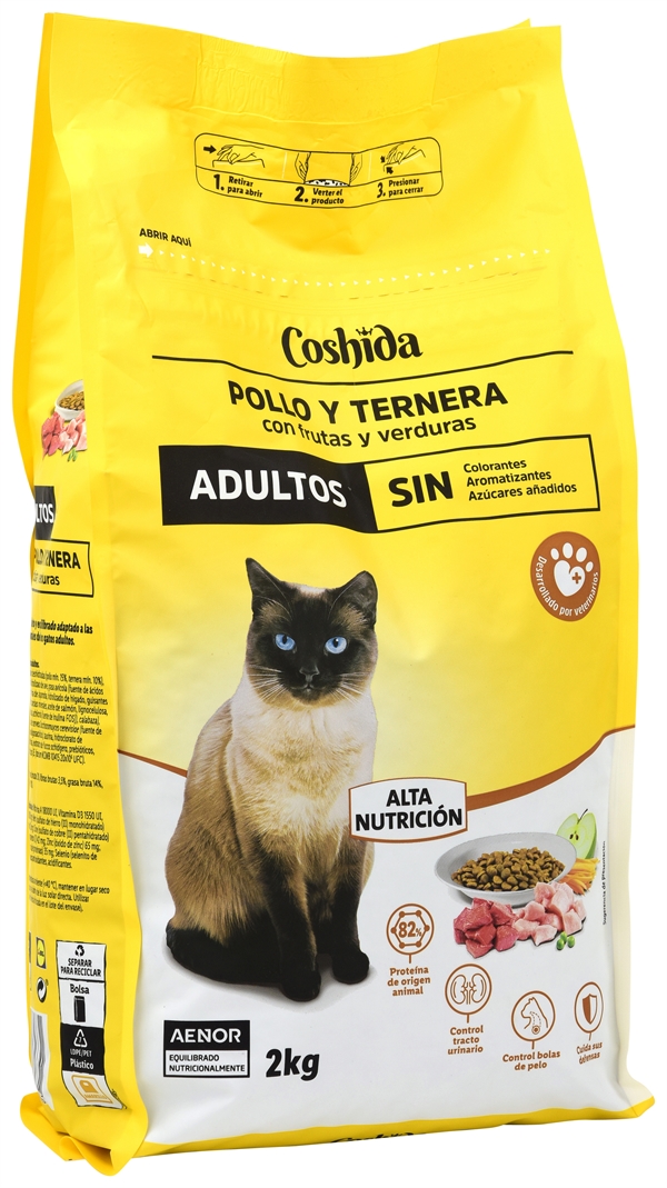COSHIDA (LIDL) ALIMENTO PARA GATOS POLLO Y TERNERA : análisis y ...