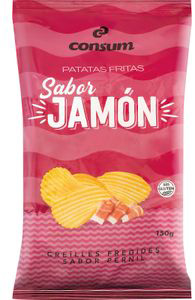 Características de CONSUM Patatas fritas onduladas sabor Jamón