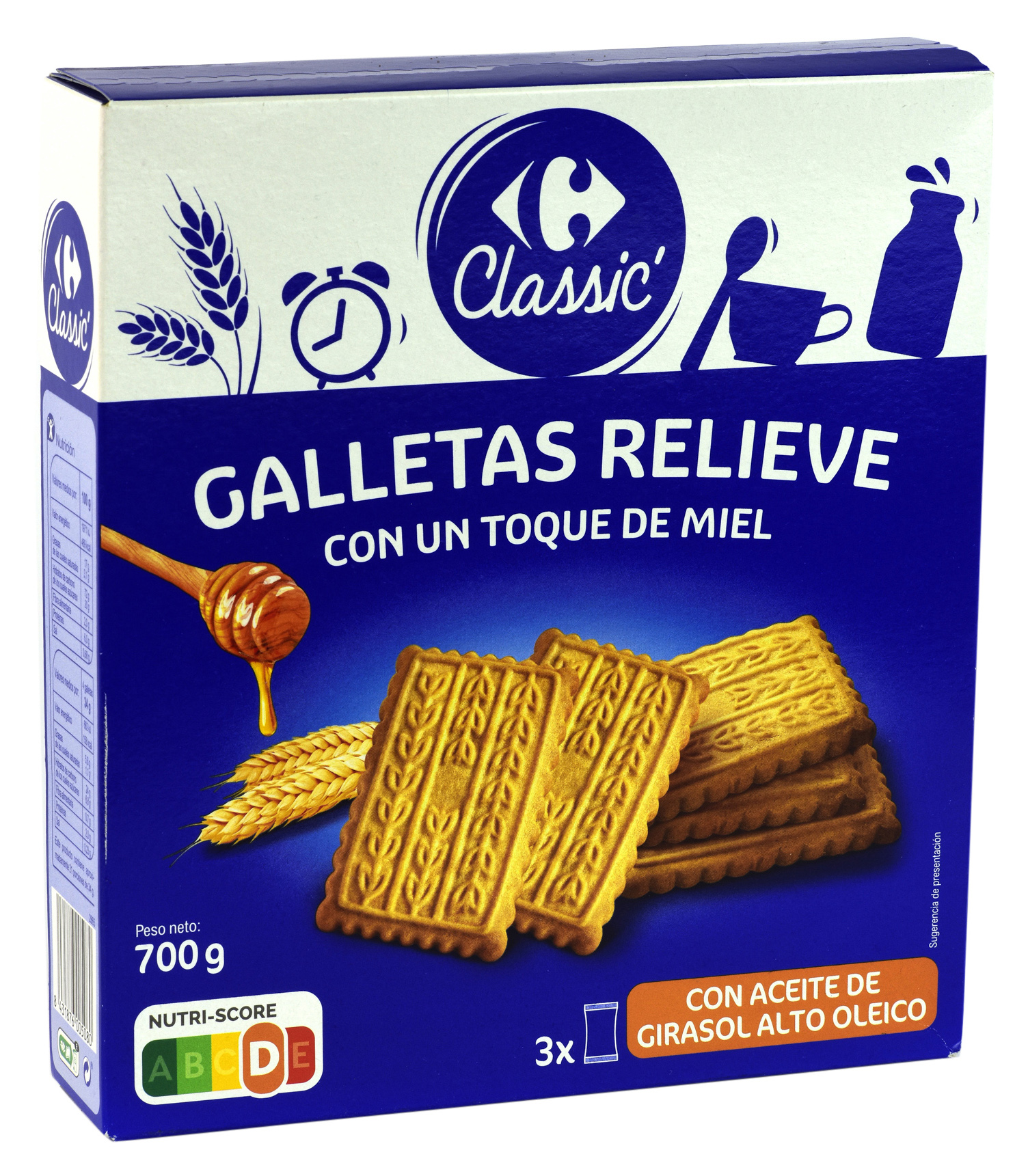 Características de CARREFOUR CLASSIC GALLETAS RELIEVE CON UN TOQUE DE MIEL