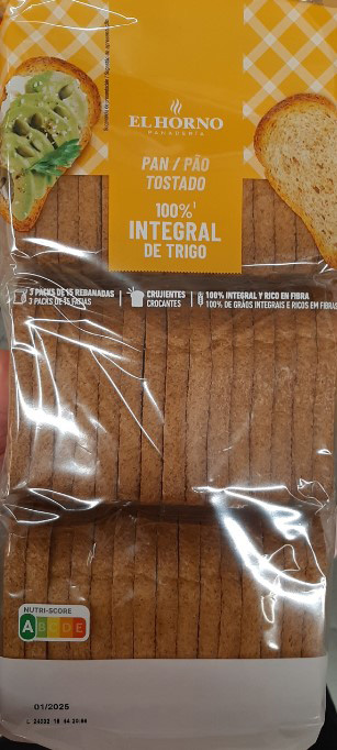 Pan tostado EL HORNO (ALDI) PAN TOSTADO 100% INTEGRAL DE TRIGO: todos ...