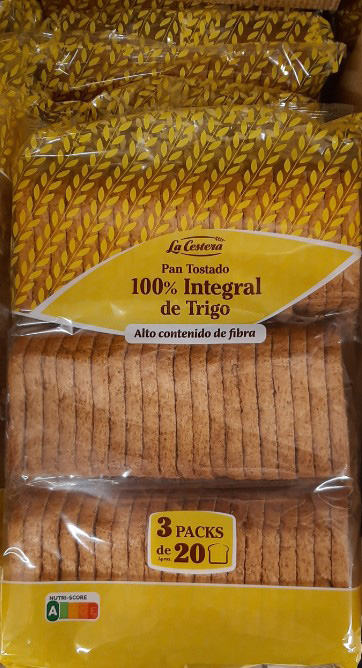 Pan tostado LA CESTERA (LIDL) PAN TOSTADO 100% INTEGRAL DE TRIGO: todos ...